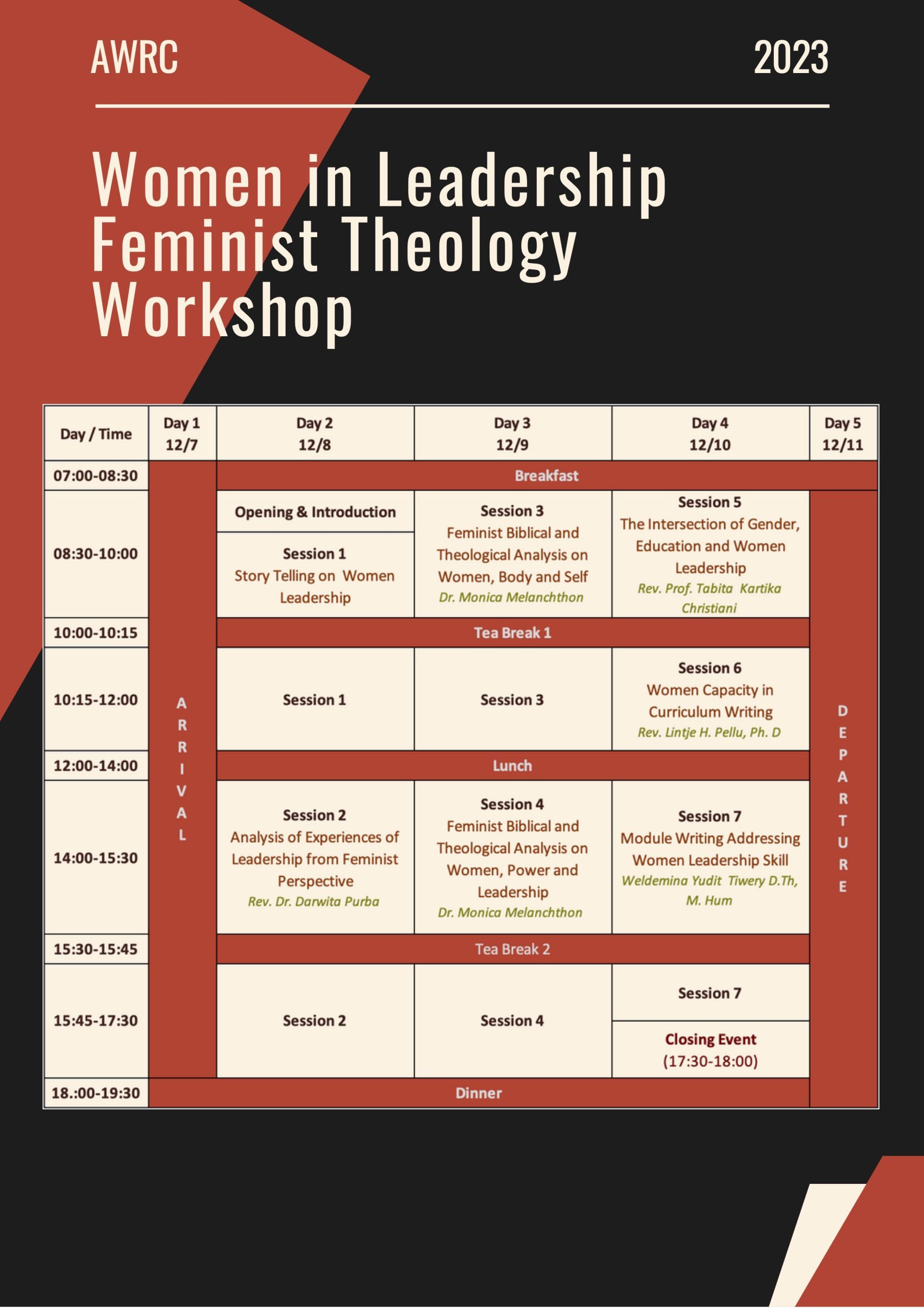 2023 Women in Leadership Feminist Theology Workshop – AWRC